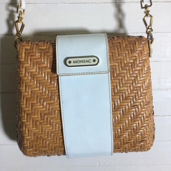 Monsac | Bags | Monsac Wicker Patent Leather Crossbody Bag | Poshmark
